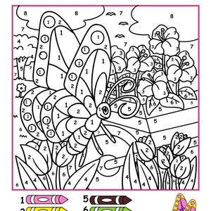 Spring Color by Number | Fun & Relaxing Spring-themed Coloring Pages - Etsy