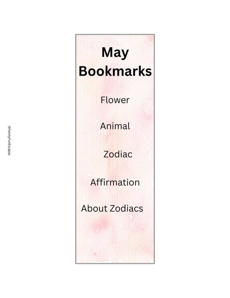 All About May Bookmarks | Digital Download | Printable Spring-themed ...