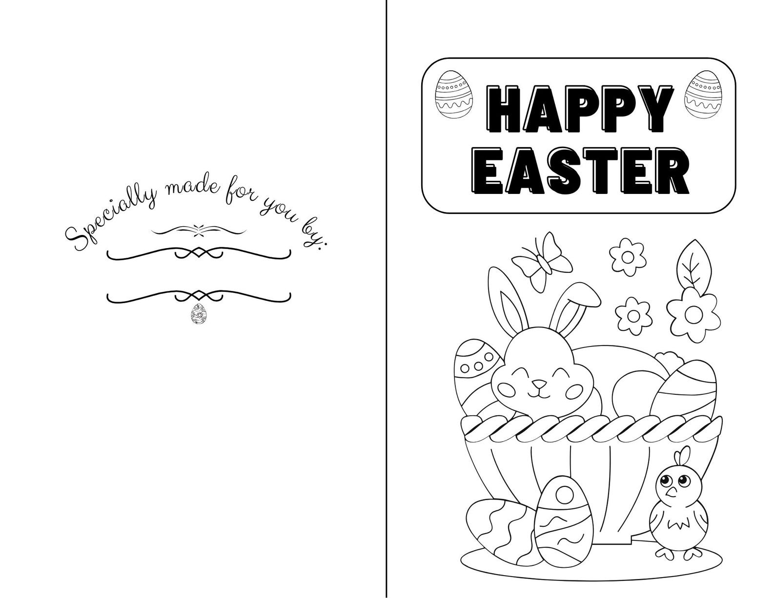 20 Printable Easter Coloring Cards - Digital Download - Fun Easter ...