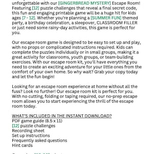 The Gingerbread House Mystery Escape Game | Ages 7+ | 12 Puzzles | 60 ...