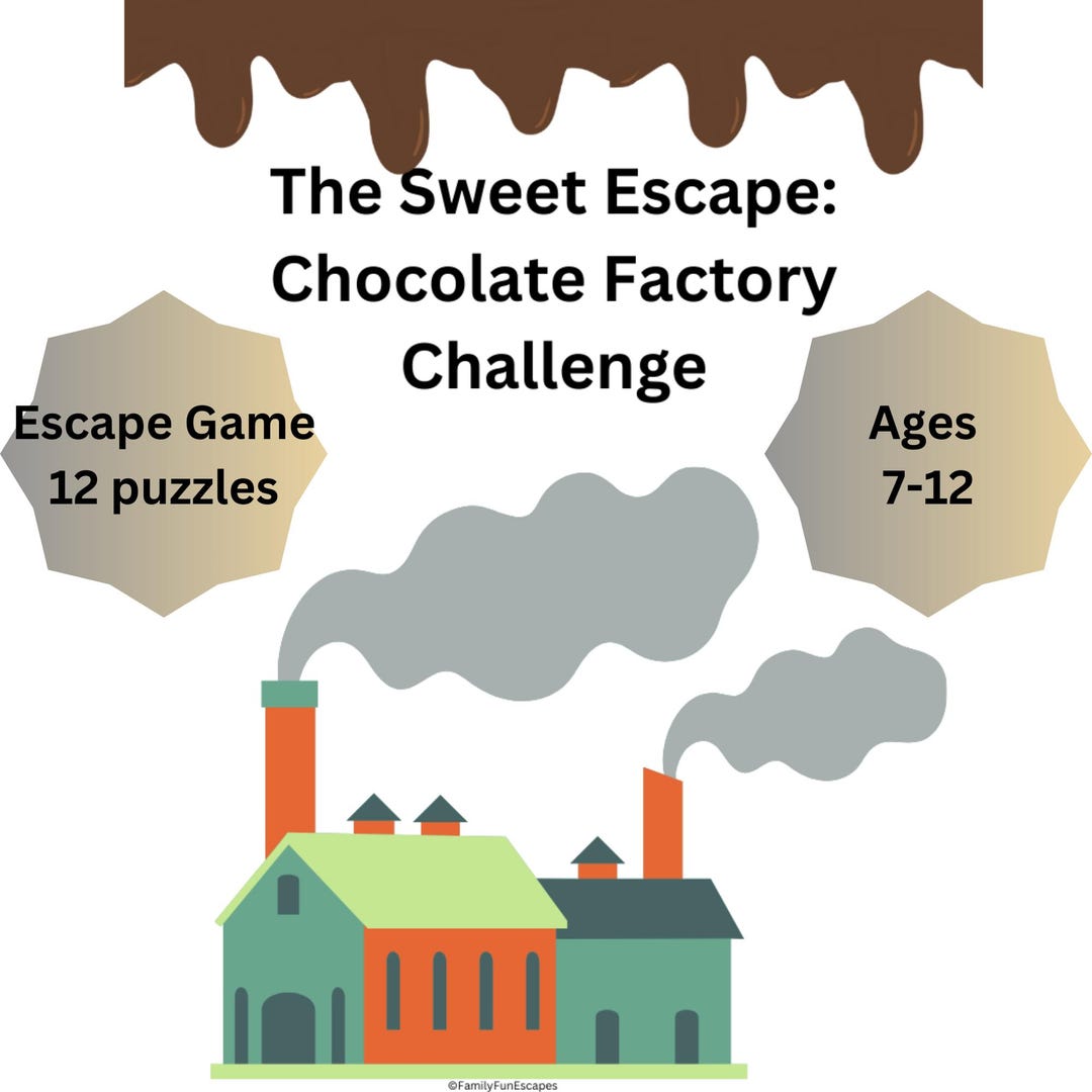 Sweet Escape: Chocolate Factory Challenge | 12 Puzzles | Ages 7-12 | 60 ...