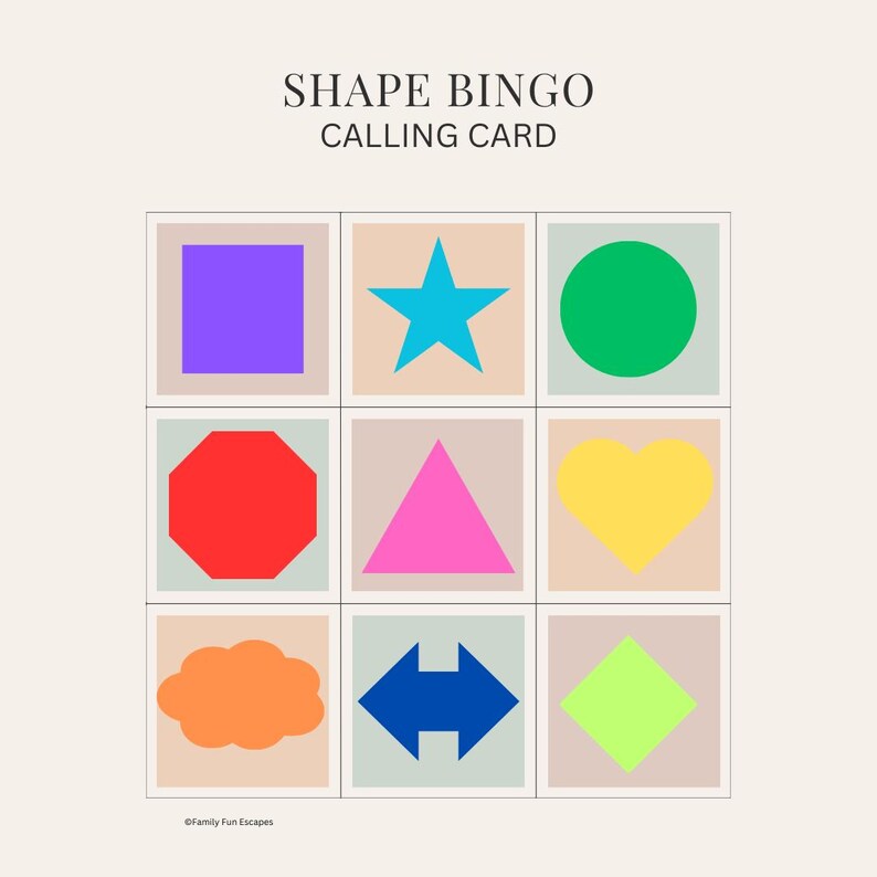 Shape Bingo | Preschool & Kindergarten Learning Game | Fun Early ...