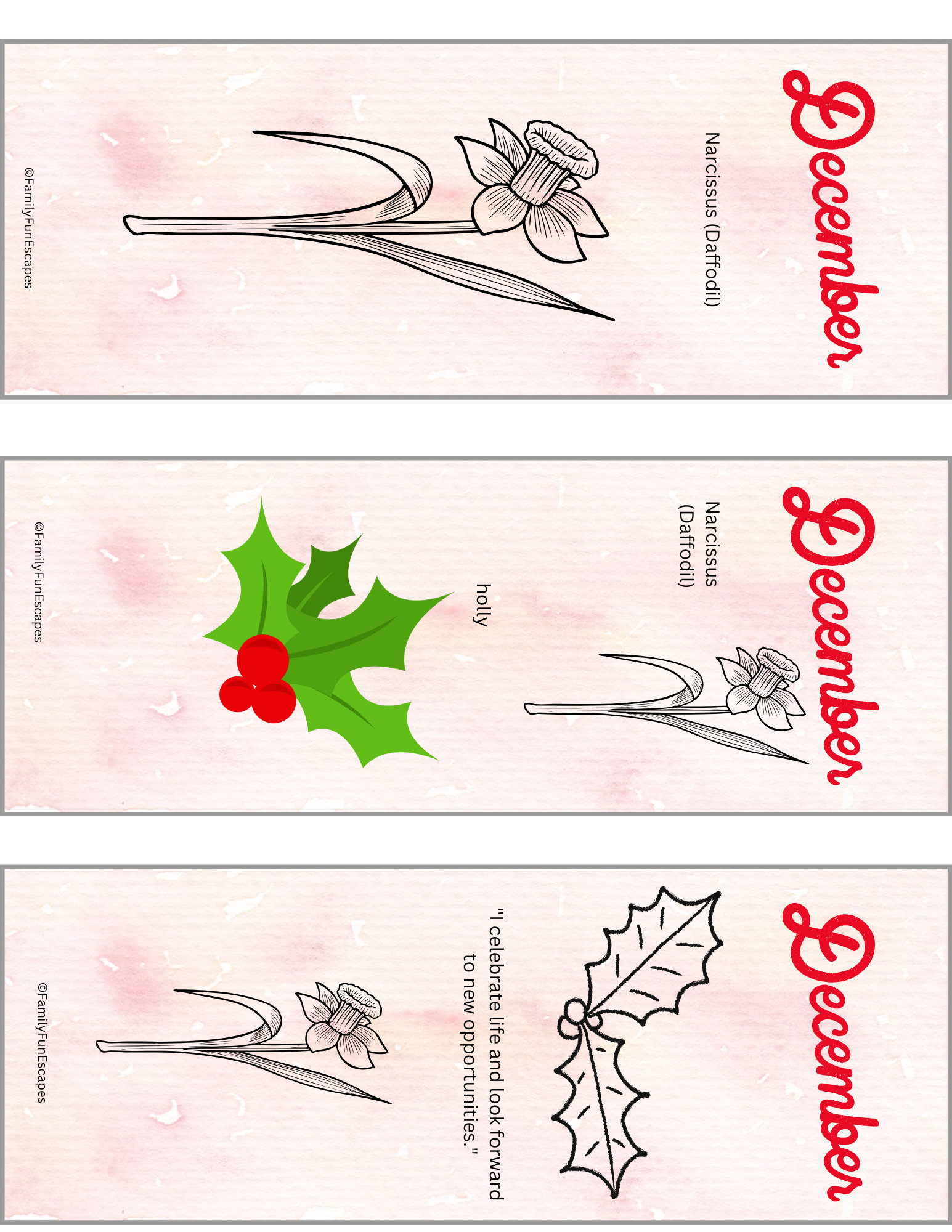 All About December Bookmarks | Digital Download | Printable Winter ...