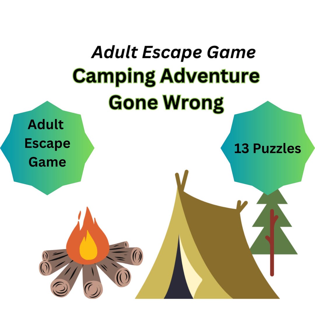 Camping Gone Wrong Escape Room Game: 13 Adult Puzzles (digital Download ...