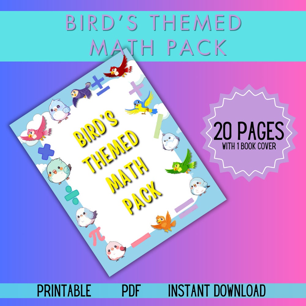 Bird Math Activity Pack: Printable Math Worksheets (digital Download ...