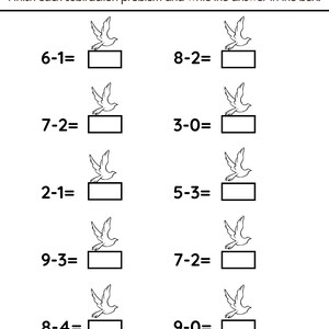 Bird Math Activity Pack: Printable Math Worksheets (digital Download ...