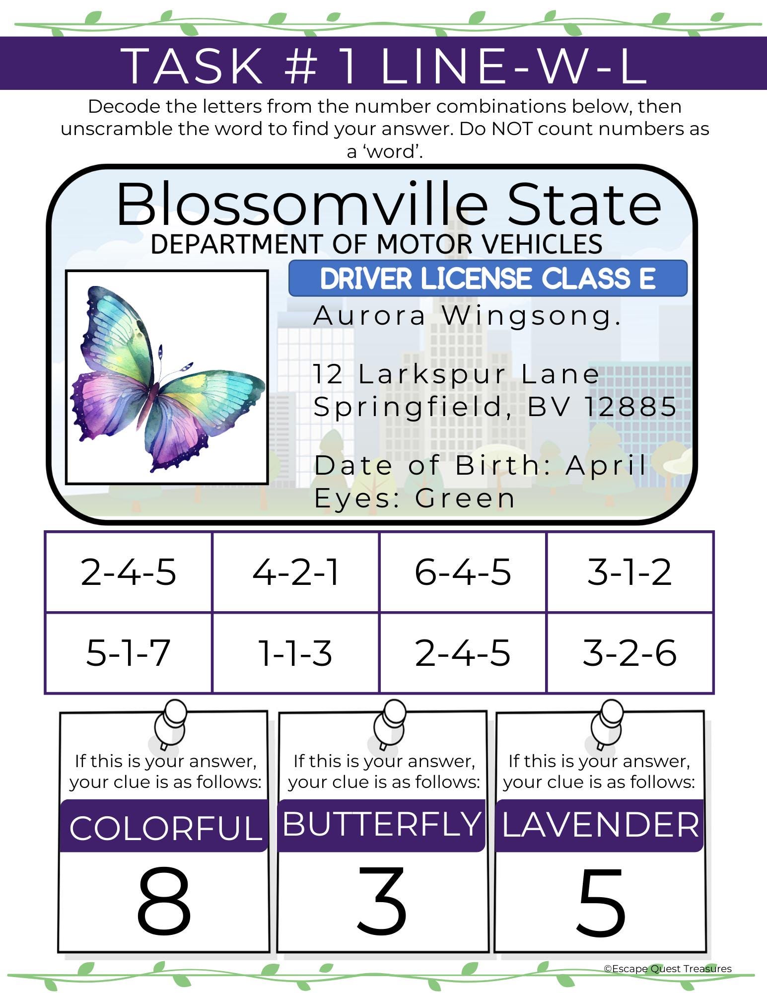 Butterfly Garden Escape Game: Printable Puzzles & Riddles (PDF Download ...