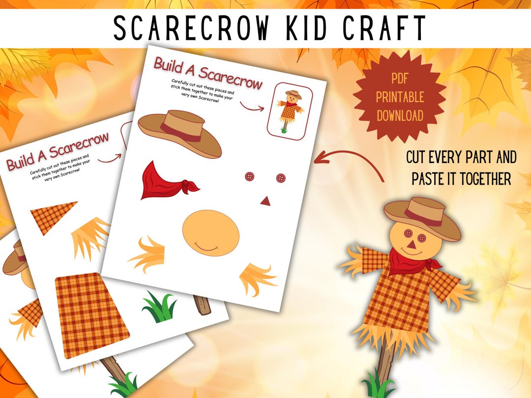 Build a Scarecrow Craft | Digital Download | Fun DIY Cut and Assemble ...