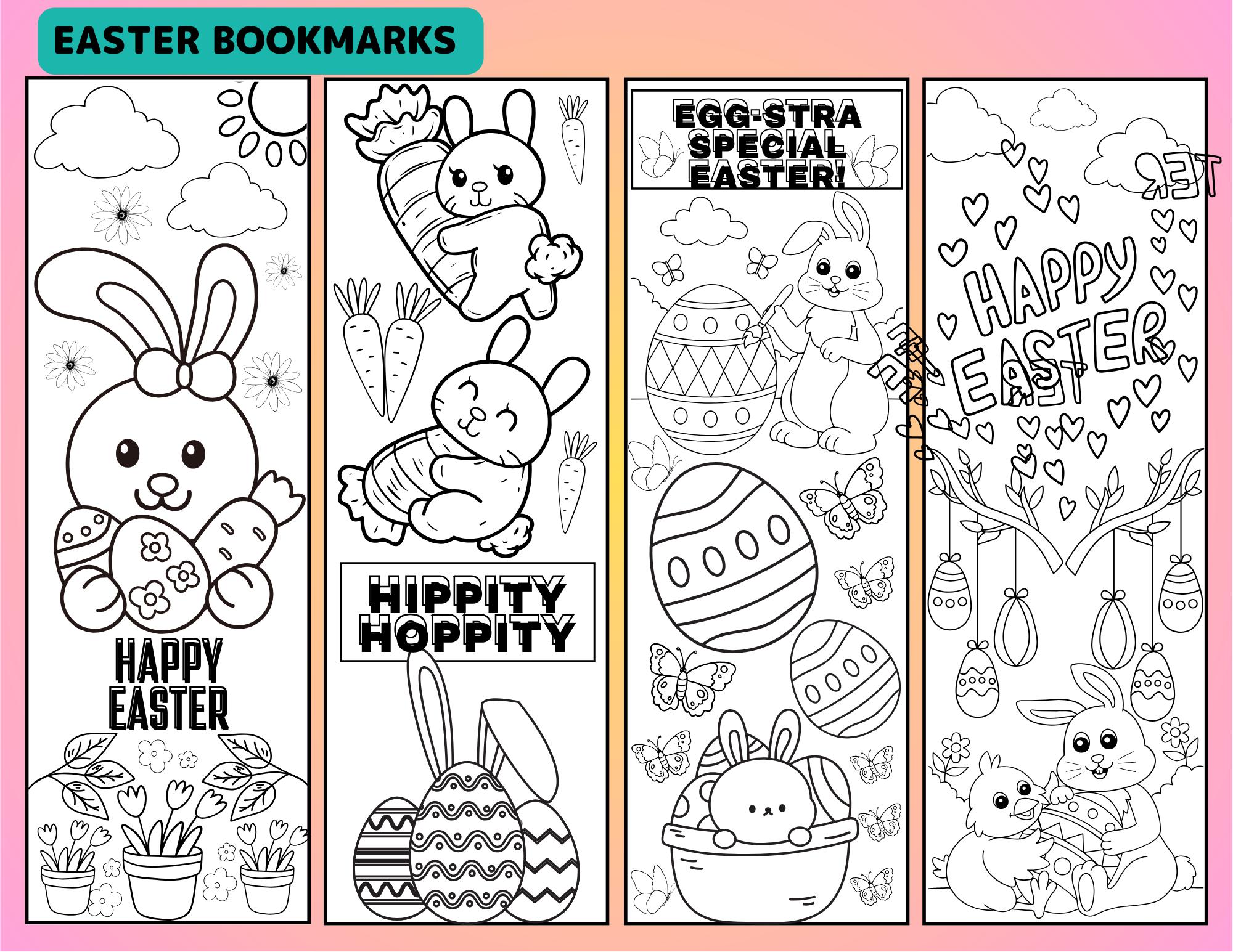 Easter Kid Crafts | Color and Cut Activities | Easter Bookmarks to ...