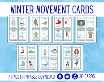 DIGITAL DOWNLOAD. Animal Action Cards 2. Printable Pdf and Jpg Files ...