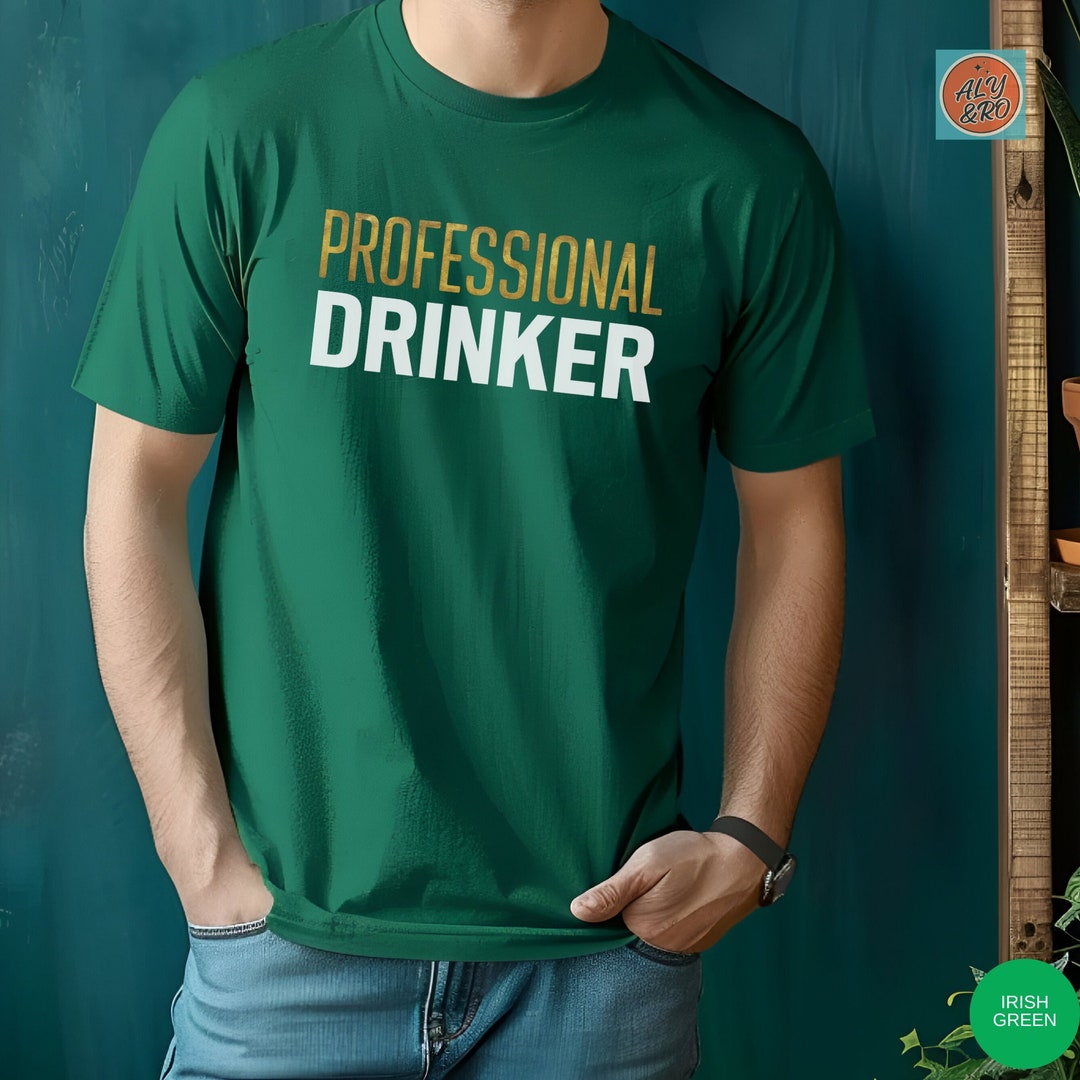 Professional Drinker T-shirt Casual Funny Tee for Beer Lovers Unique ...