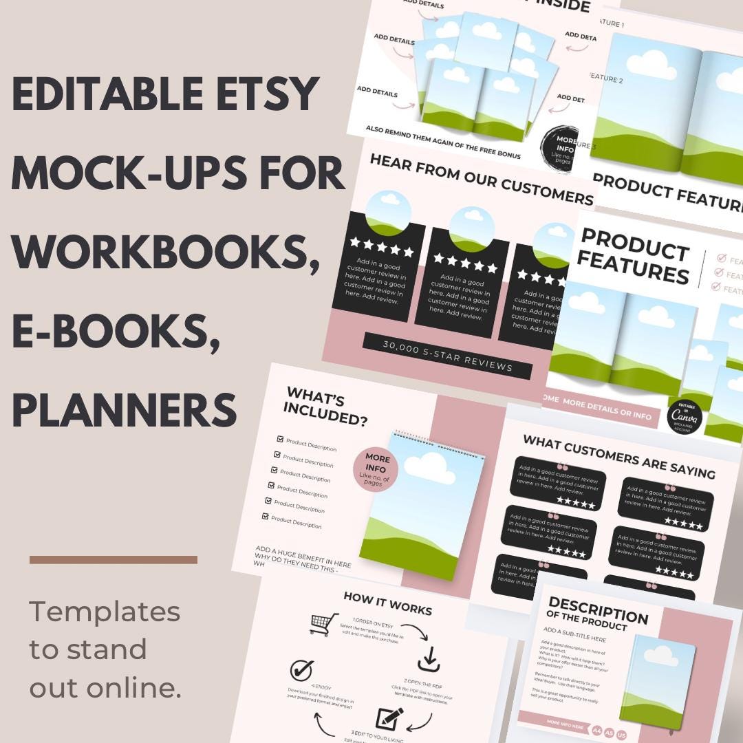 270 Canva Digital Mockup Templates: Ebooks, Planners, Workbooks ...