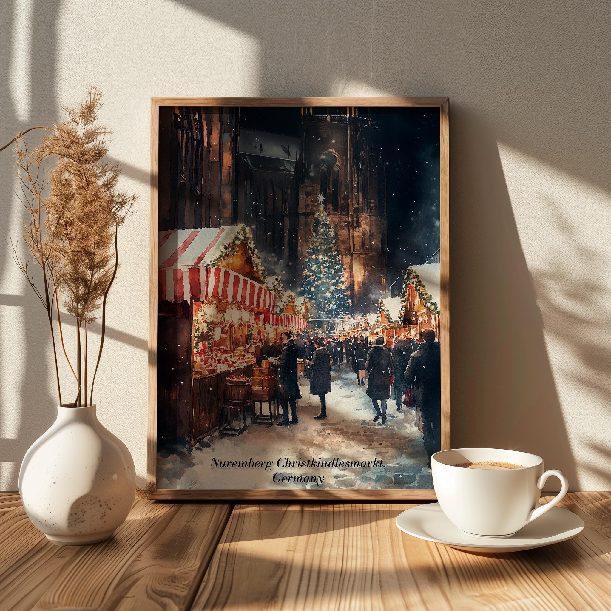 Nuremberg Germany Christmas Market Print | Christkindlesmarkt Christmas ...