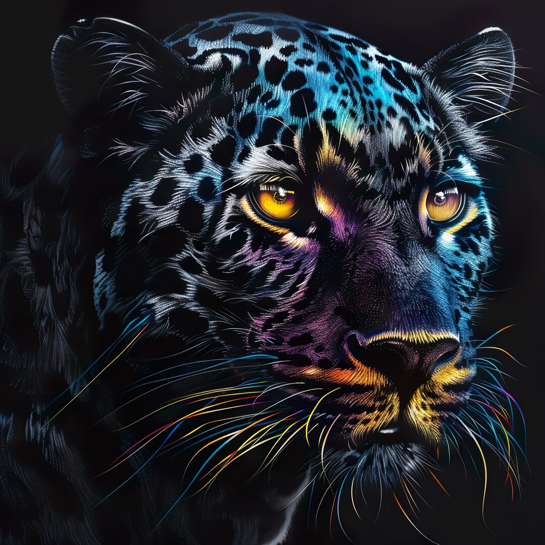 Colorful Artificial Leopard Face - Etsy