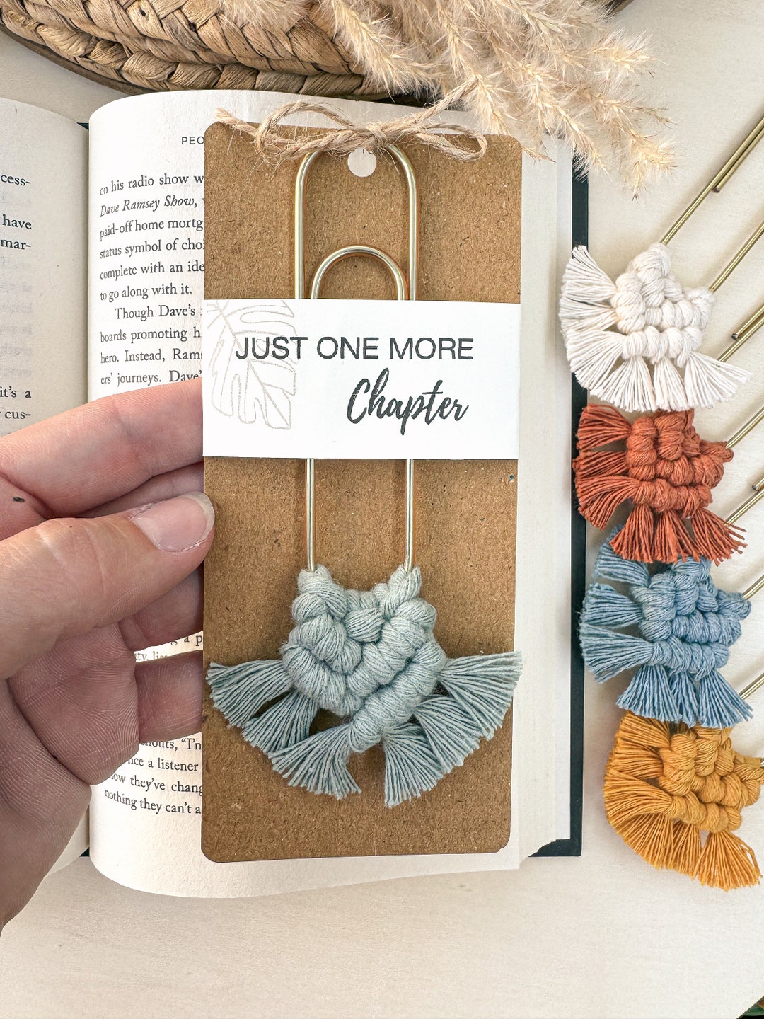 Macrame Paperclip Bookmark, Handmade Bookmark, Boho Bookmark, Jumbo ...