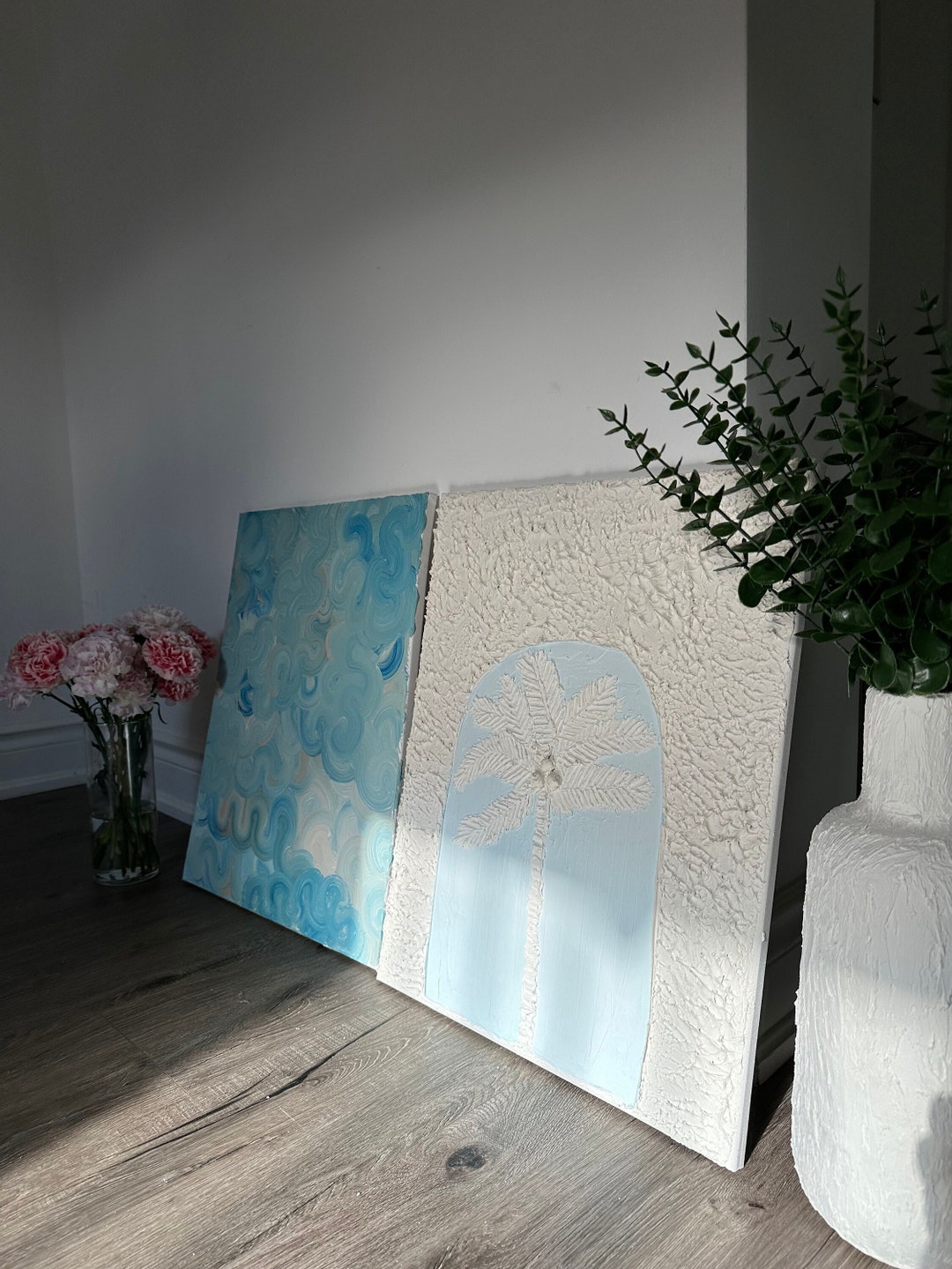 Palm Canvas Art| Palm Tree Painting| Textured Palm Painting| Wall Art ...