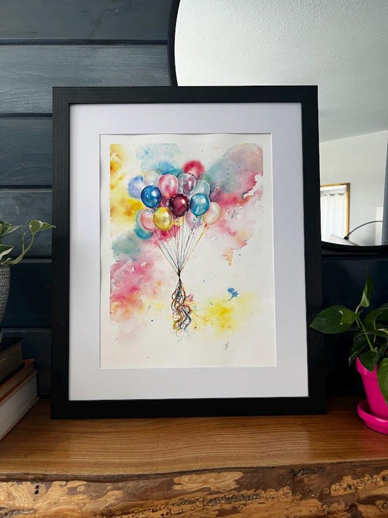 Glass Balloons - 11 3/4 X 15 3/4 Original Watercolor Painting of a ...