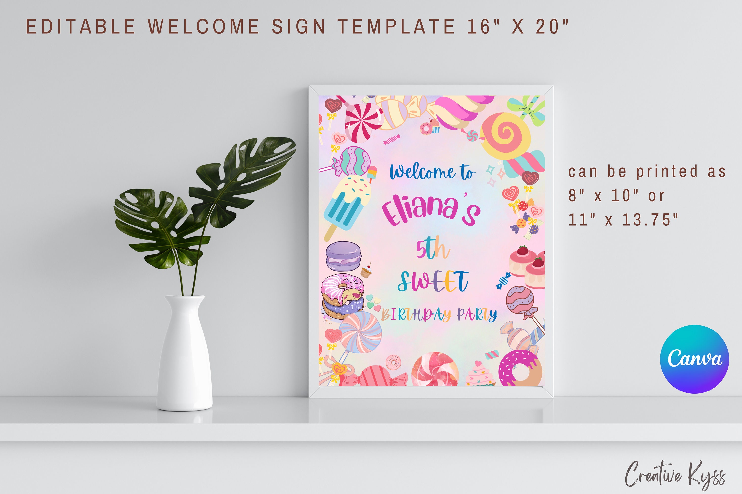 Candyland Theme Birthday Party Invitation Bundle Template | Candyland ...