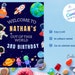 Outer Space Birthday Welcome Sign Template | Astronaut and Planet ...