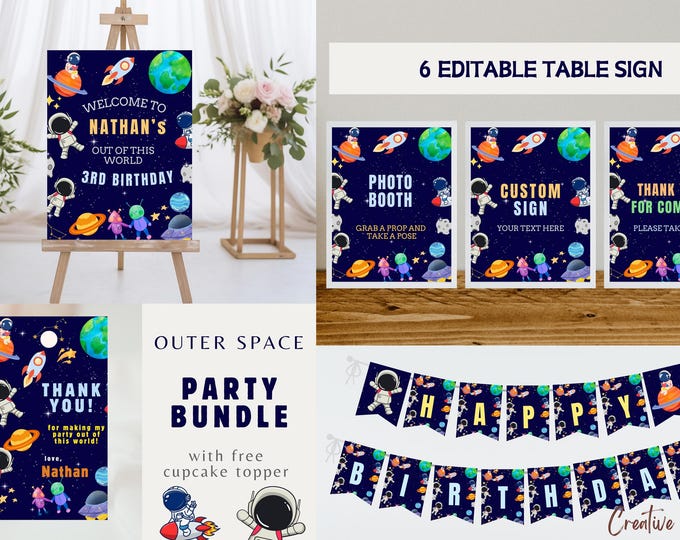 Outer Space Party Kit Digital Printable | Outer Space Birthday Theme ...