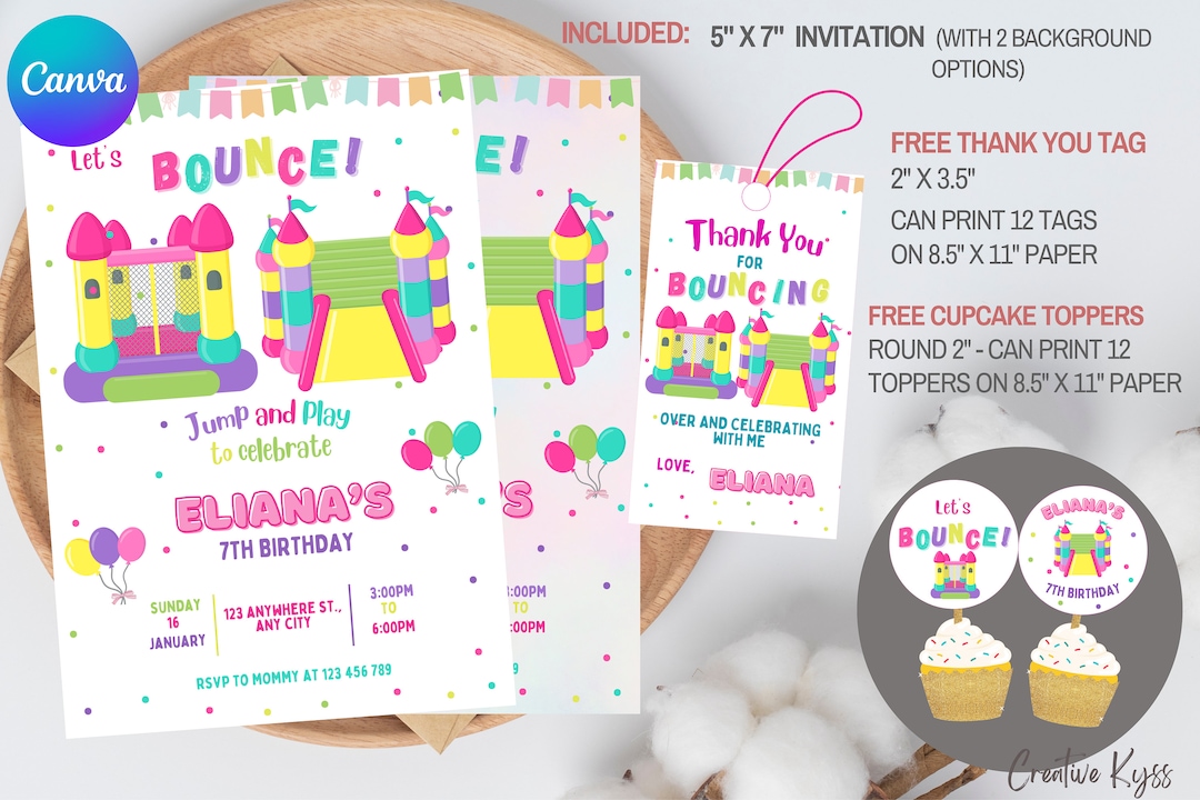 Bounce House Birthday Party Invitation Template, Bounce House Birthday ...