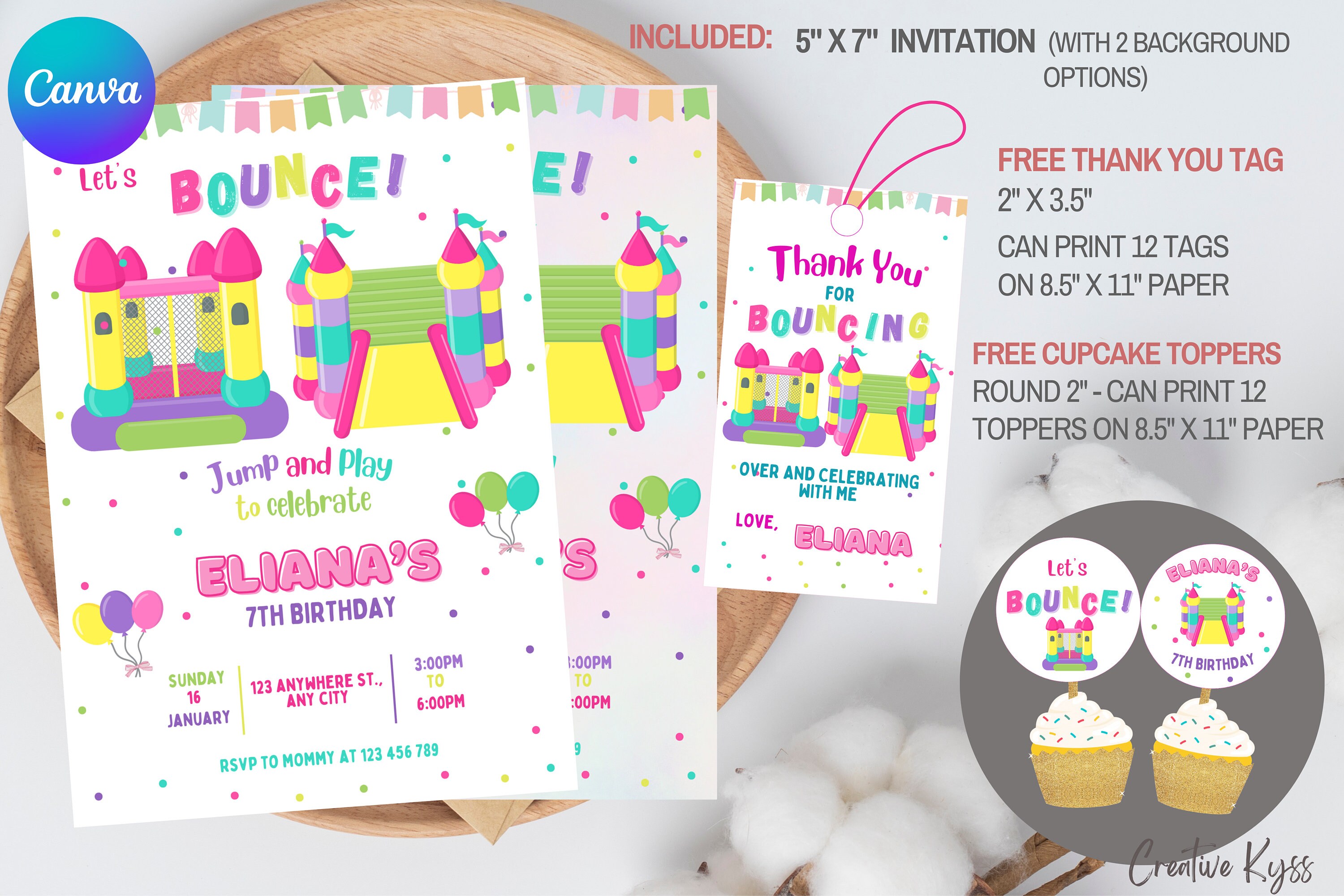 Bounce House Birthday Party Invitation Template, Bounce House Birthday ...