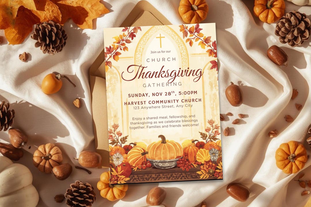 Church Thanksgiving Invitation Template, Community Thanksgiving Dinner ...