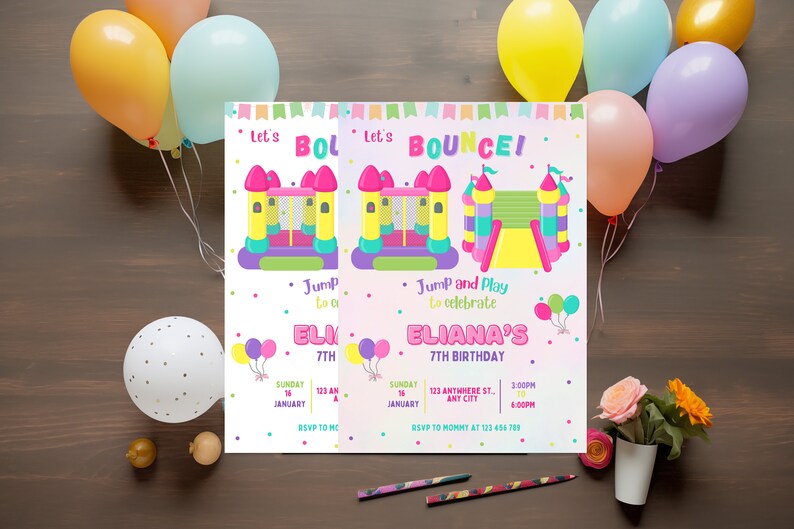Bounce House Birthday Party Invitation Template, Bounce House Birthday ...
