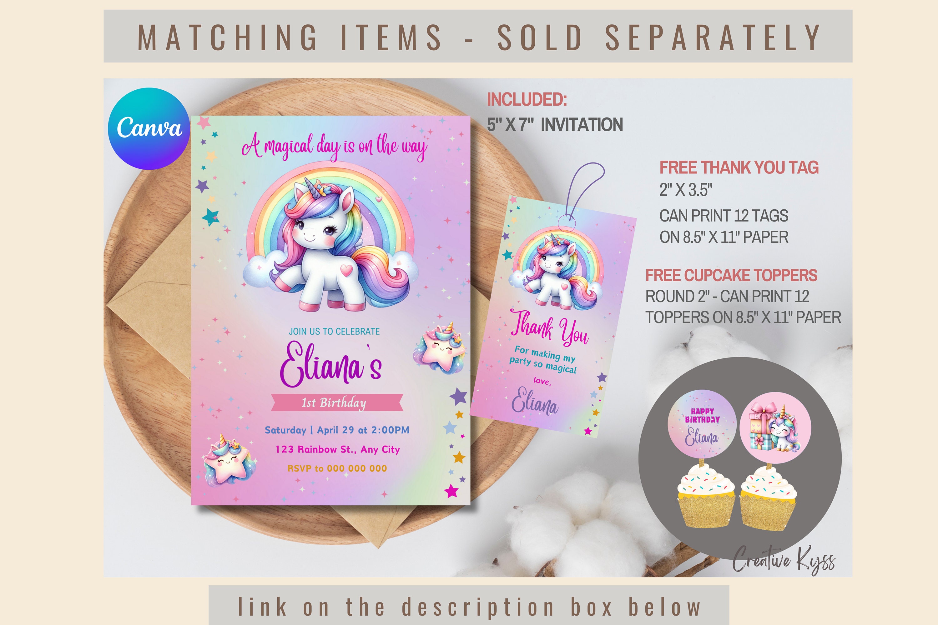 Pastel Rainbow Unicorn Birthday Banner | Editable Unicorn Birthday ...