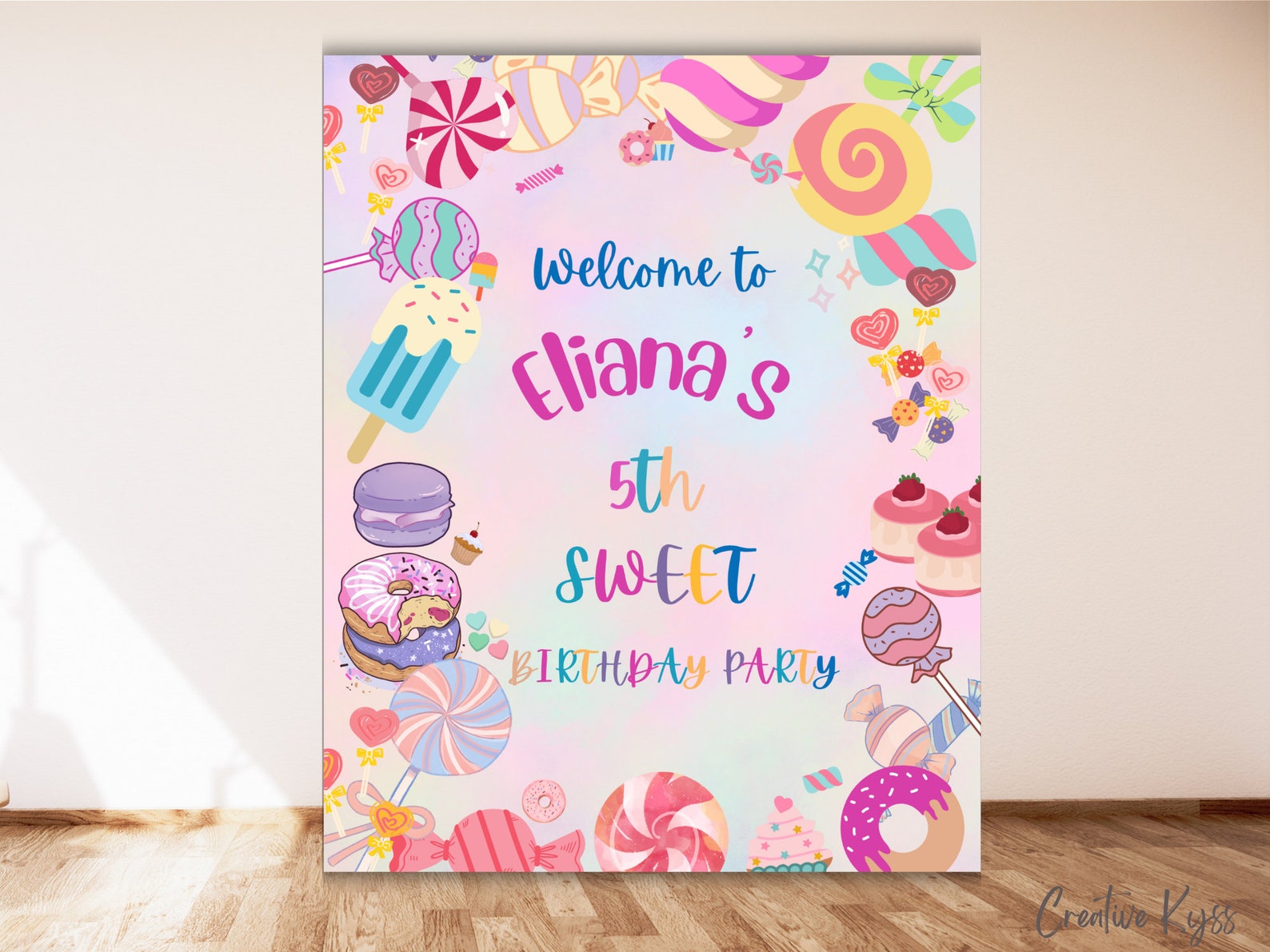 Editable Sweet Candy Land Welcome Sign, Sweets Welcome Sign Template ...