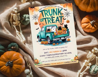 Editable Trunk or Treat Invitation, Halloween Invitation, Community ...