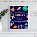Outer Space Birthday Welcome Sign Template Astronaut and Planet ...