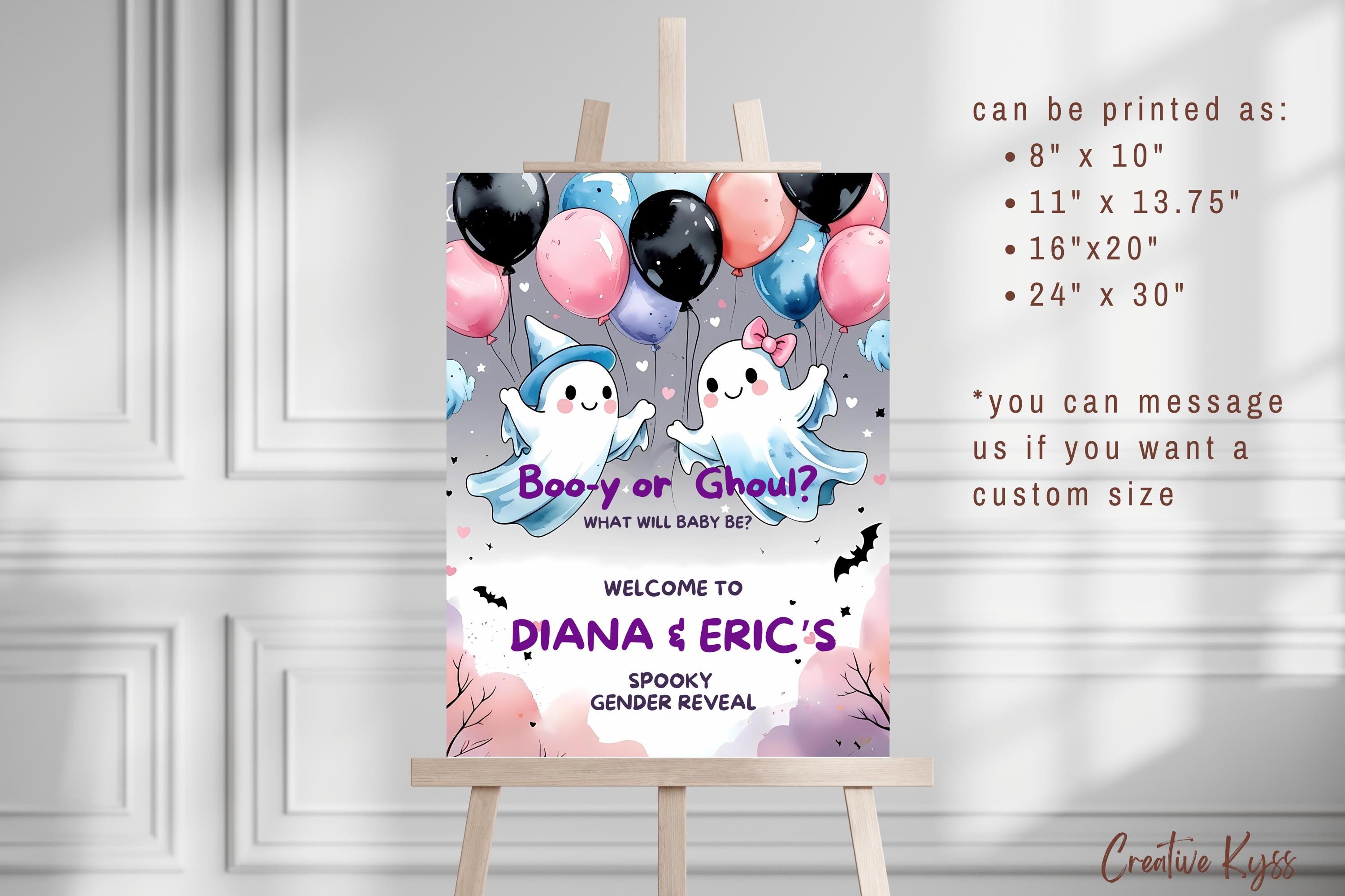 Halloween Gender Reveal Welcome Sign Template, Boo-y or Ghoul Gender ...