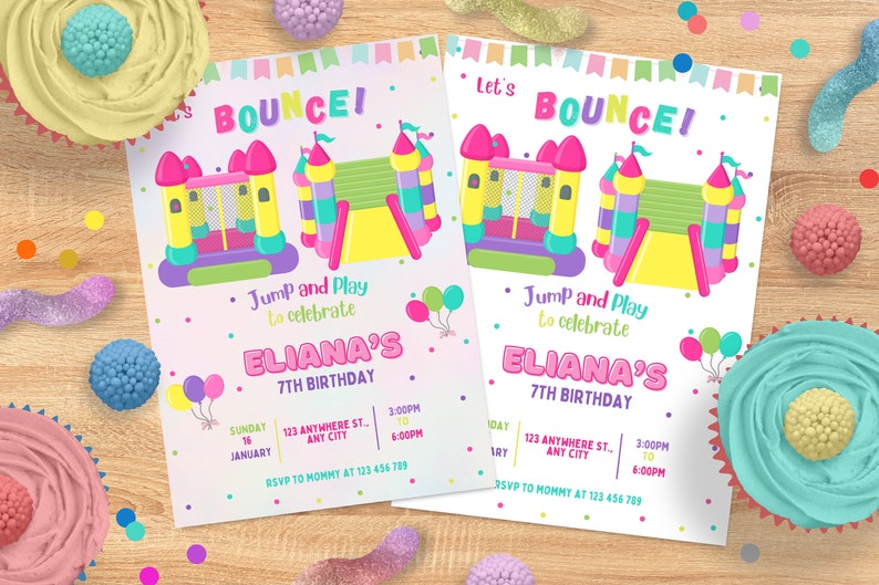 Bounce House Birthday Party Invitation Template, Bounce House Birthday ...