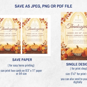 Church Thanksgiving Invitation Template, Community Thanksgiving Dinner ...