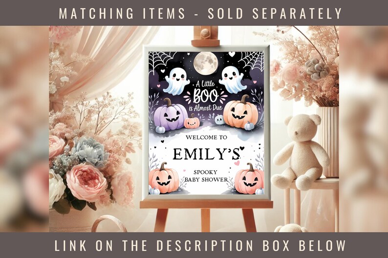 A Little Boo Baby Shower Welcome Sign Template, Halloween Baby Shower ...