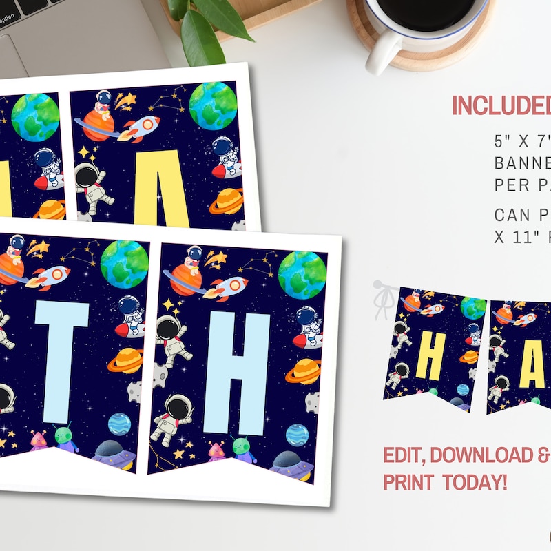 Galaxy Birthday Banner - Etsy
