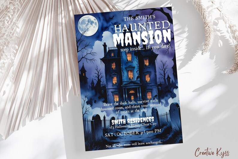 Haunted House Night Flyer Template, Halloween Event Invitation, Spooky ...