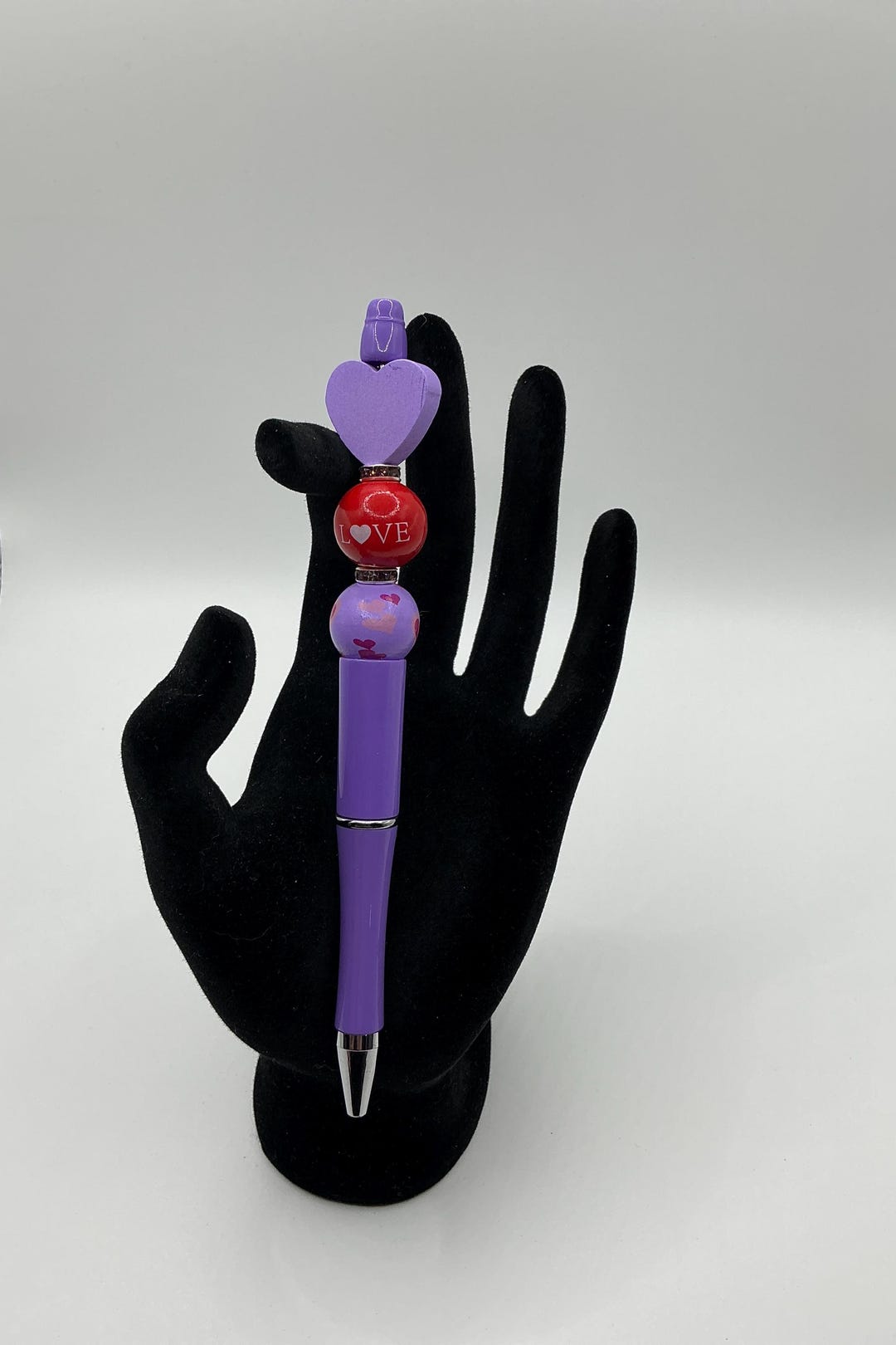Purple Casing With Black Ink, Purple and Red Wooden Beads and ...