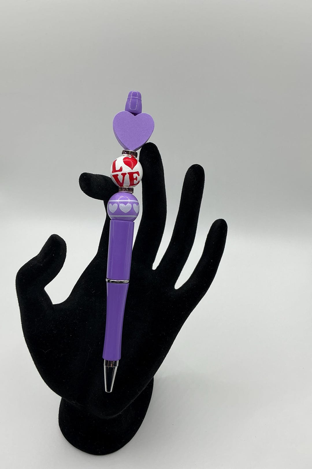 Purple Casing With Black Ink, Purple Wooden Beads and Rhinestones ...