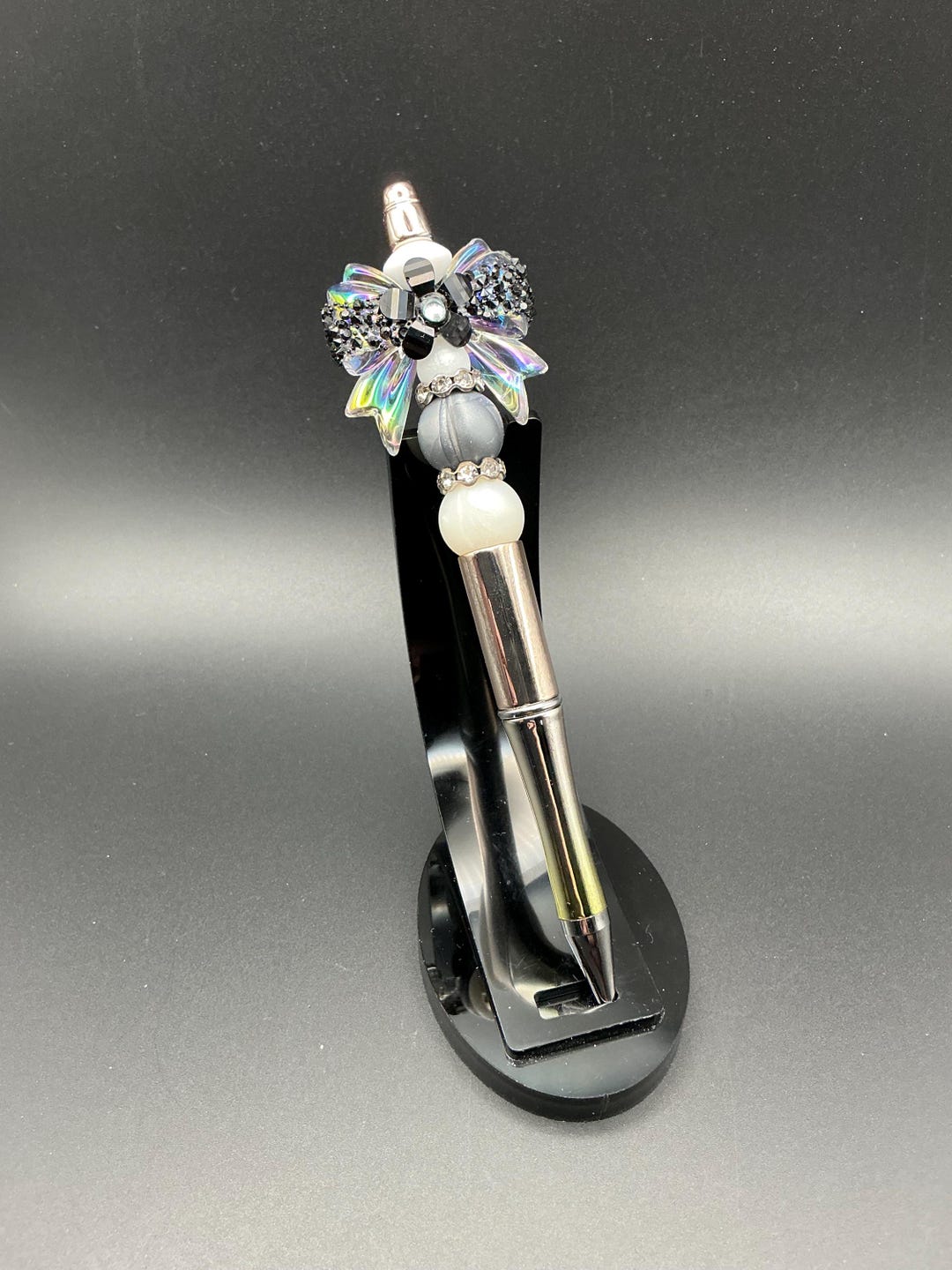 Black Acrylic Decorated Bow Pen. Pink to Yellow Hombre Casing With ...