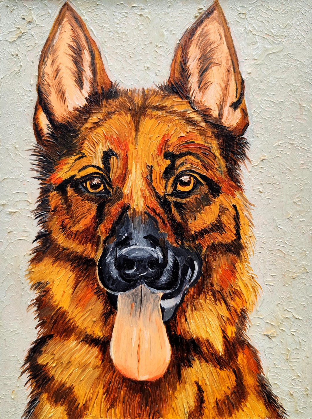 Original German Shepherd Oil Painting Dog Painting Abstract Pet ...