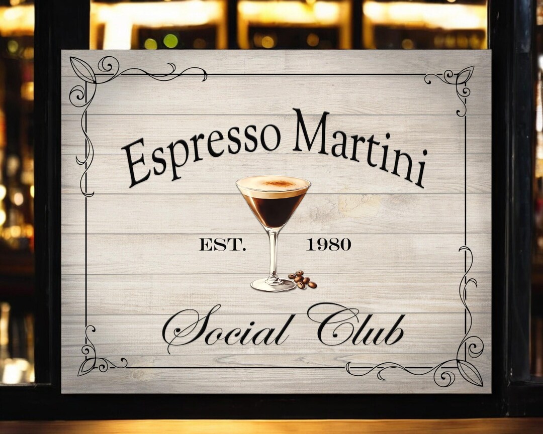 Espresso Martini Social Club Metal Sign - Etsy