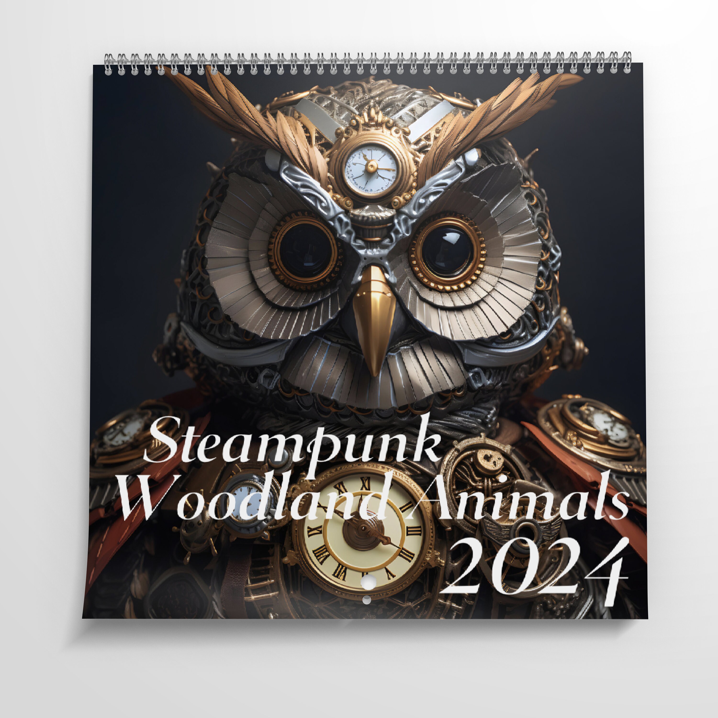 STEAMPUNK WOODLAND ANIMALS Calendar 2024 8.5 X 8.5 is a Great, Fun Gift ...