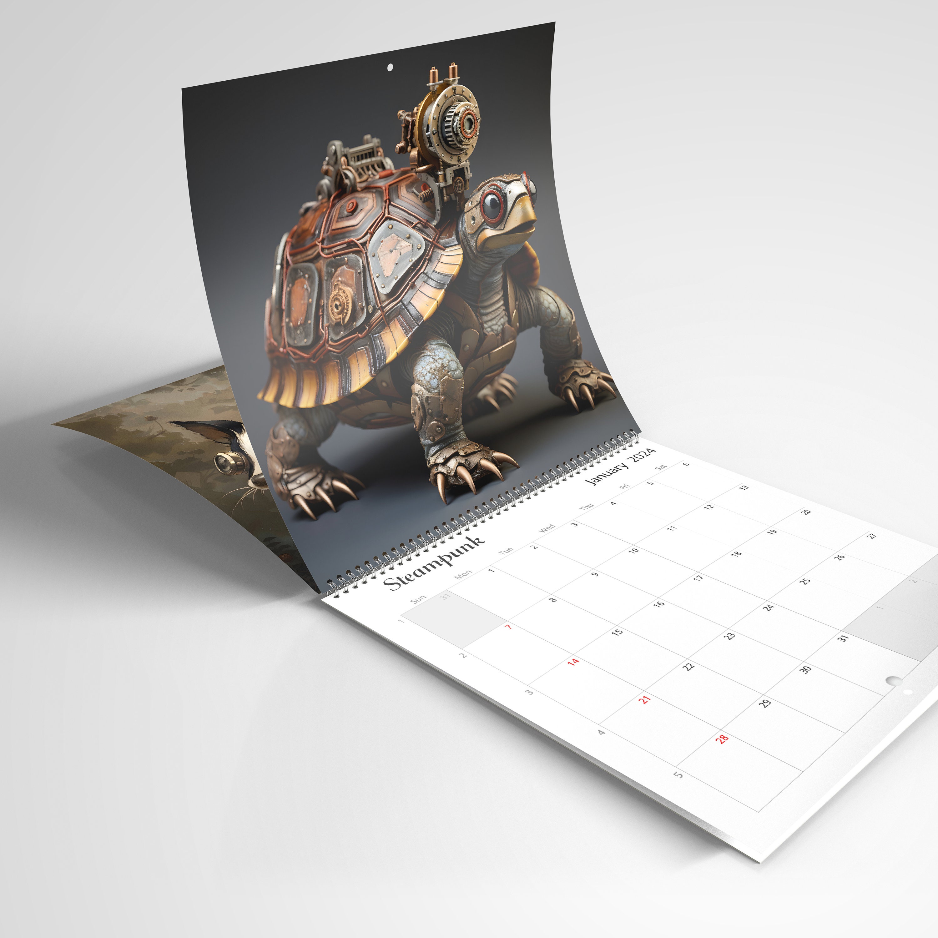 STEAMPUNK WOODLAND ANIMALS Calendar 2024 8.5 X 8.5 is a Great, Fun Gift ...