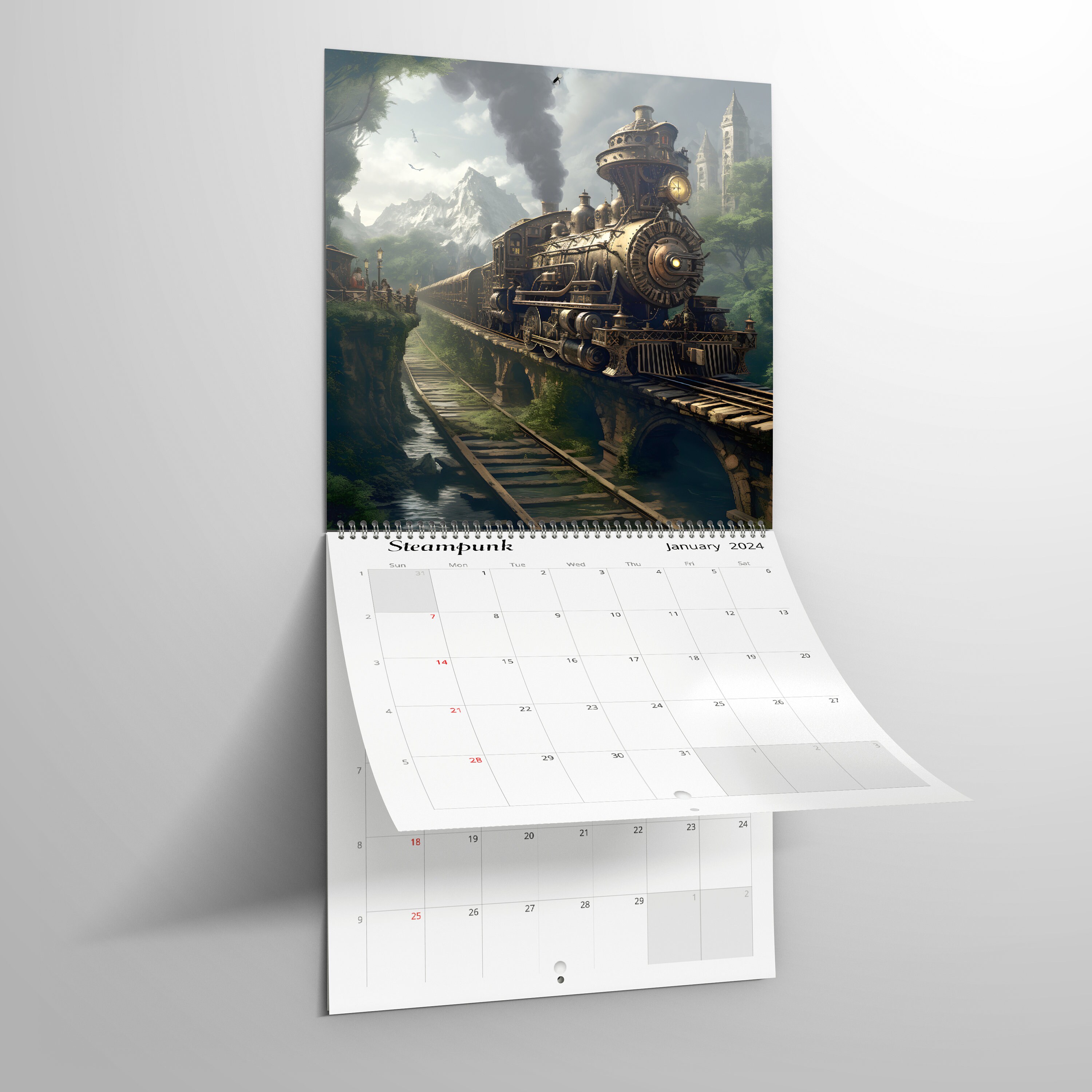 STEAMPUNK TRANSPORTATION CALENDAR 2024 8.5 X 8.5 is a Great, Fun Gift ...