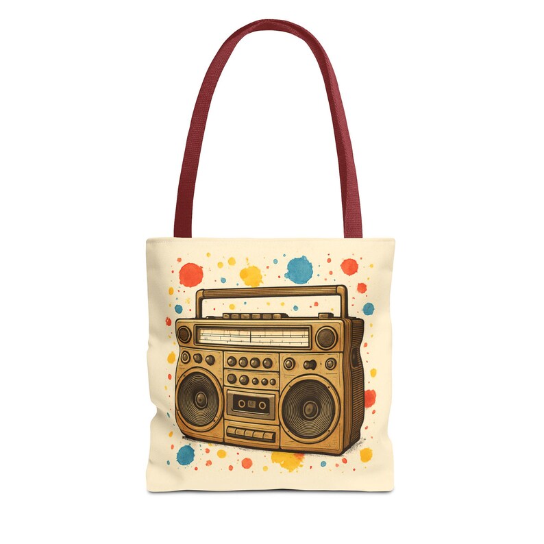 Retro 1980s Boombox Tote Bag - Vintage Music Graphic All-over Print - Etsy
