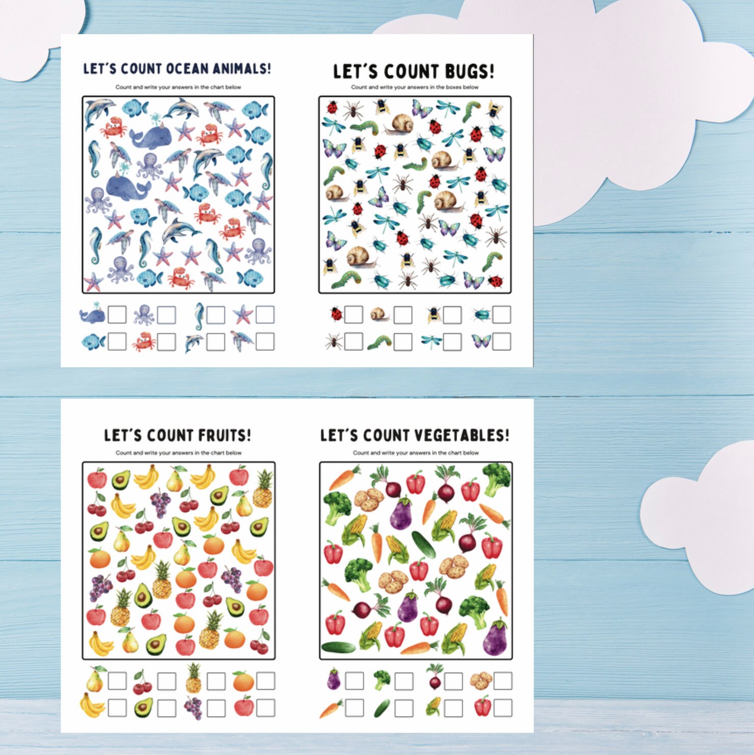 Learn to Count Printable Preschool PDF Worksheets Book - Etsy