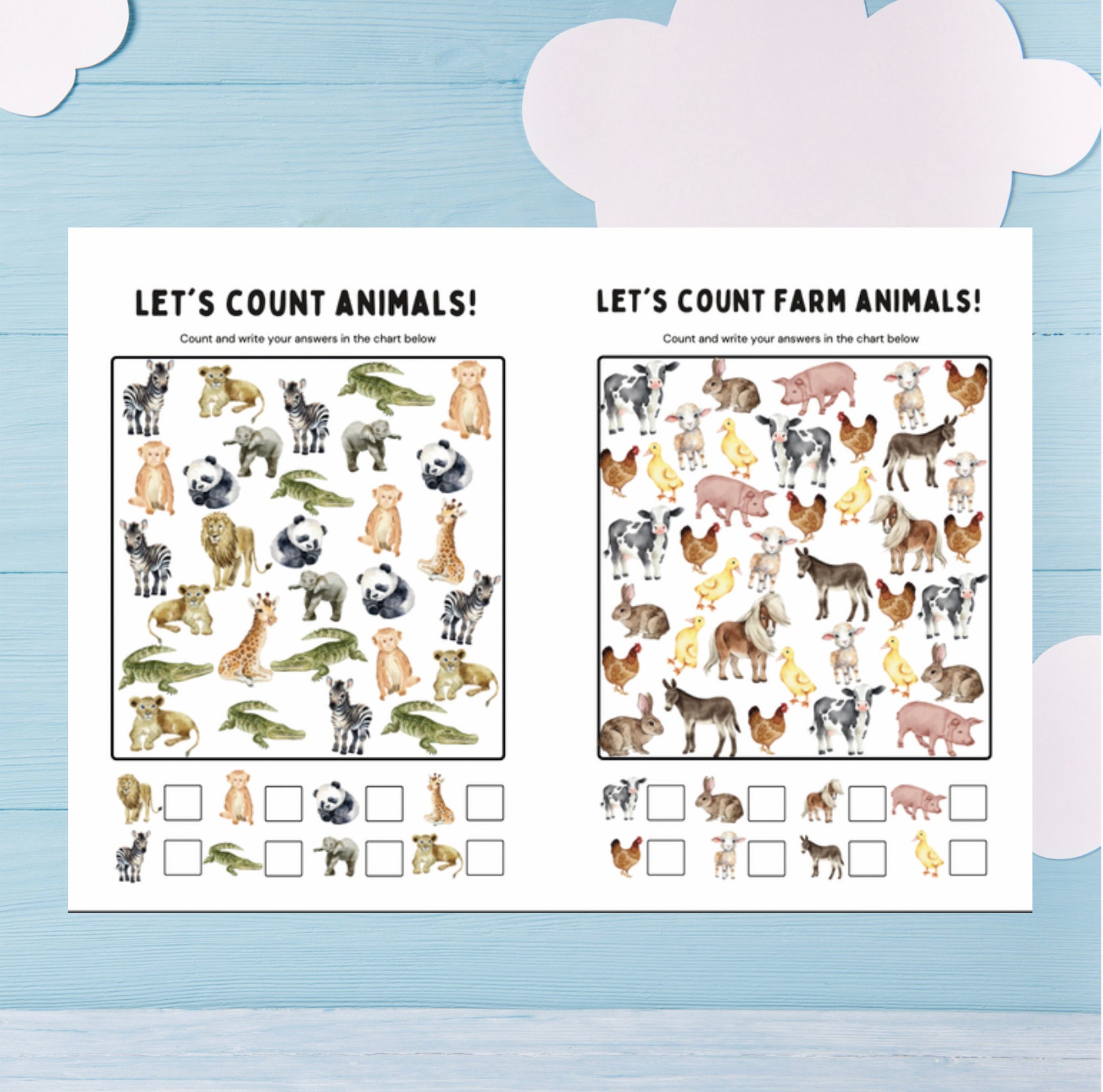 Learn to Count Printable Preschool PDF Worksheets Book - Etsy