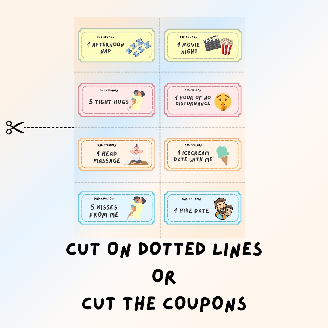 Printable Dad Coupons, Father's Day Gift (instant Download) - Etsy